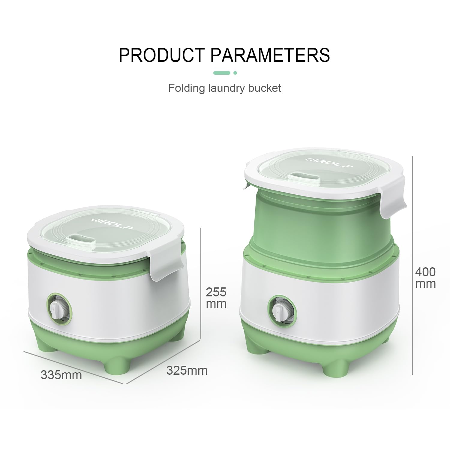 Small Portable washing machine，Camping laundry washer ，Portable Laundry Tub with Pipe,mini Washer,Small Clothes Washing Machine Washer for baby,Pet clothes,Travelling,Camping (Green)