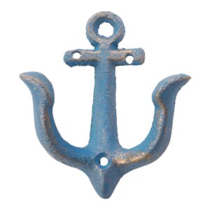 vintage rustic cast iron nautical wall hooks coat hooks rack, nautical anchor wall hooks for home bathroom towel coat hooks hanger (screws included)