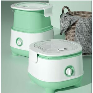 Small Portable washing machine，Camping laundry washer ，Portable Laundry Tub with Pipe,mini Washer,Small Clothes Washing Machine Washer for baby,Pet clothes,Travelling,Camping (Green)