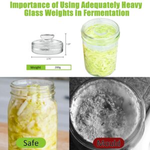 Artcome 10-Pack Glass Fermentation Weights with Easy Grip Handle and Unique Texture Design for Large Wide Mouth Mason Jars