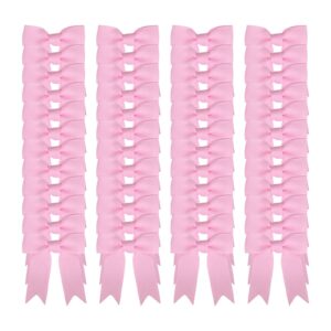 meseey 50 pcs 3 inches light pink grosgrain ribbon twist tie bows pretied bows premade craft bows for treat bags gift wrapping basket wedding baby shower brithday valentine's day christmas party