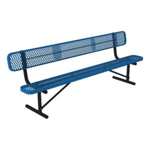 norwood commercial furniture open air series heavy duty portable outdoor bench with back,surface mount, 8 feet