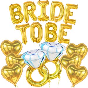 katchon, gold bride to be balloons set - pack of 17 | gold bride balloons | bridal shower balloons for bridal shower decorations | bride to be gold balloons for gold bachelorette party decorations