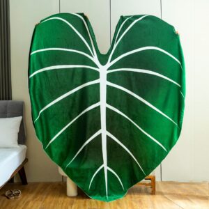 leaf blanket green plant kids throw blankets soft plush flannel throw decorative leaves design for children bed couch and sofa