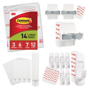 command wall décor bundle for holiday prep - organize your house with broom grippers wall mount, picture hanging strips and wall hooks command strips included