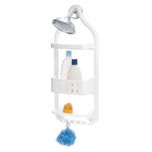 idesign cade hanging shower organizer caddy, 26" x 10.56" x 5.03", white