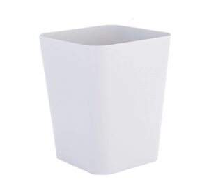 happiness decoration plastic garbage can square small wastebasket garbage can 3 gallon trash can for kitchen, bathroom, bedroom, home office, outdoor, dorm room, bathroom (white)