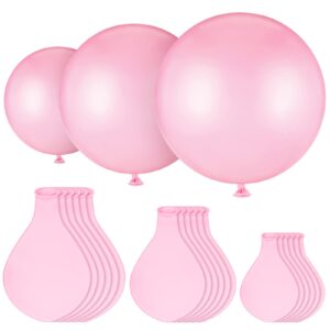 charnoel 18 pack 24 inch balloons large latex balloons 36 inch 18 inch giant round balloons big macaron balloons for wedding birthday party baby shower decorations(pink)