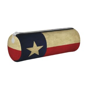 ykklima texas lone star state flag pattern leather pencil case zipper pen makeup cosmetic holder pouch stationery bag for school work office