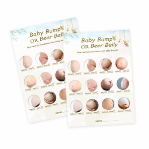 oloutab 30 baby shower games for boy or girl-beer belly or pregnant bump game cards- gender reveal games party supply kit-gender neutral design,new fun games