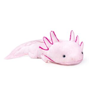 zhongxin made simulation axolotl plush - super large 30inch pink axolotl stuffed animal, realistic cute pink reptilian toys real plushie large weighted, unique plush gift collection for kids