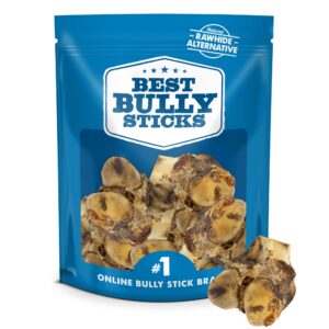 best bully sticks all natural beef knuckle bones for dogs - 5 pack - long lasting dog bones for aggressive chewers