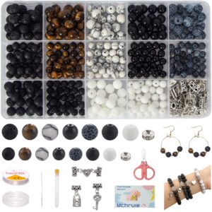 stone beads for jewelry making, charm bracelet making kit 450pcs beads for bracelets making kit diy magnetic bracelets for couples lovers