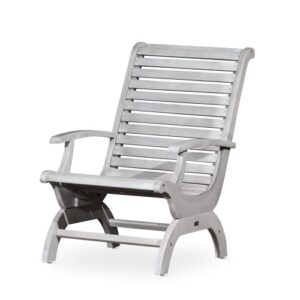 dty outdoor living aspen eucalyptus plantation chair, silver gray