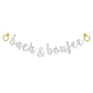 innoru bach & boujee banner, bridal shower, engagement party decorations, boujee bride banner, wedding bachelorette party decorations, silver glitter