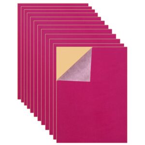 helloocolor 20pcs self-adhesive velvet fabric flocked fabric sheets, diy velvet fabric for art & crafts, jewelry box and drawer liner (a4 size,hot pink)