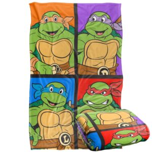 teenage mutant ninja turtles tmnt turtle tiles silky touch super soft throw blanket, 36"x58"