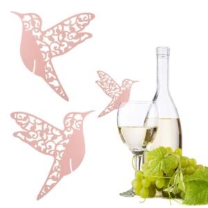 50pcs place cards, little bird shape table name cards for wine glass, wedding name place cards for table setting receptions parties events celebrations()