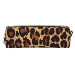 ykklima leather pencil case - cool cheetah leopard, stationery bag pen organizer makeup cosmetic holder pouch for school work office college