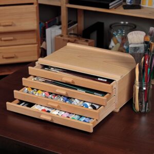 HG Art Concepts Artists Storage Chests - Premium Studio Organizer for Paint Tubes, Brushes, Pencils, Markers, & More! - 3 Drawer & 4 Drawer