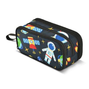 beeplus Space Big Capacity Pencil Case Astronaut Pen Pouch Makeup Bag Portable Large Storage Stationery Box Holder with Grip Handle Loop, Asthetic Supply for AdultsTeens Student