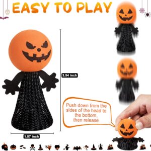 Letapapa Halloween Party Favors for Kids, 24 Pcs Jumping Popper Spring Launchers Toy, Bouncy Halloween Novelty Toys for Treat or Trick Goodie Bag Fillers, Classroom Prizes