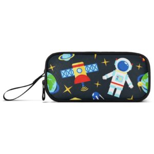 beeplus space big capacity pencil case astronaut pen pouch makeup bag portable large storage stationery box holder with grip handle loop, asthetic supply for adultsteens student