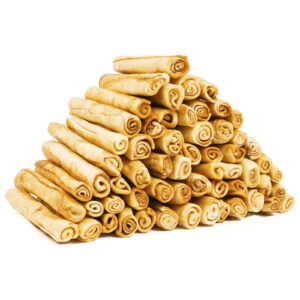 mon2sun dog rawhide rolls twist sticks 6.5 inch dog chew treats chicken flavor 60 count for puppy and small dogs