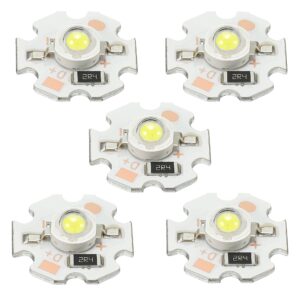 meccanixity cob led light chip bead 3w 280lm 6000-6500k 20mm 5vdc energy saving bulb for spotlight floodlight replacement white 5pcs