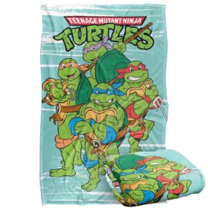 teenage mutant ninja turtles tmnt turtle group silky touch super soft throw blanket, 36"x58"