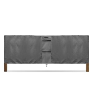 khomo gear heavy duty outdoor furniture cover - waterproof square & rectangular covers with air vents - uv resistant polyester patio garden cover - for ottoman, tables, coffee side tables and others