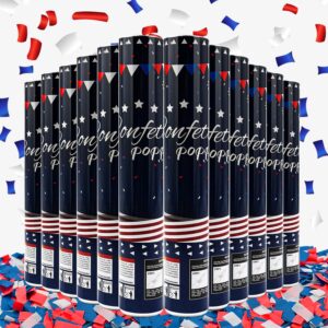 12pack confetti cannon 4th of july patriotic confetti poppers for july 4th decor party poppers biodegradable red white blue independence day confetti party shooter for celebration party decorations