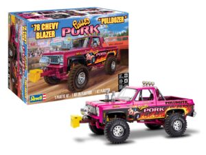 level 4 model kit 1978 chevrolet blazer pickup truck pulled pork pulldozer 1/24 scale model by revell