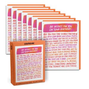 em & friends my birthday wishes for you cards - box of birthday cards with envelopes (box of 8, identical cards) (2-02888)