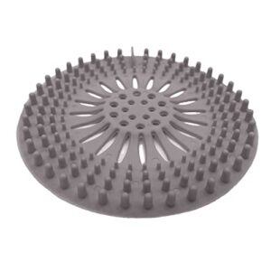 durable shower drain hair catcher silicone hair stopper shower drain covers for bathroom bathtub kitchen easy to install and clean suit (grey)