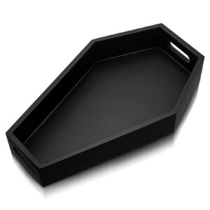 chunful wood coffin tray halloween black charcuterie board coffin serving trays wooden coffin spooky gothic home table decor(13.3 inch)