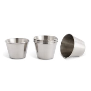 maine man seafood sauce cups, stainless steel, set of 6, 2-ounce capacity