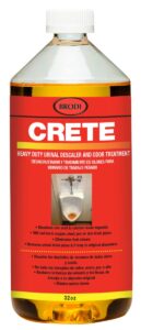 brodi crete-32 oz double size-professional urinal salt descaler & deodorizer. restores urinal drains to original working diameter, fix slow-running drains. stop odors. contains: 1 x 32oz bottle