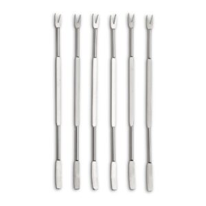 maine man seafood picks, stainless steel, set of 6