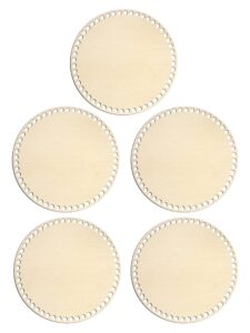 premium baltic birch plywood 8" round x 5 pcs wooden basket bottoms set, solid wooden base for diy