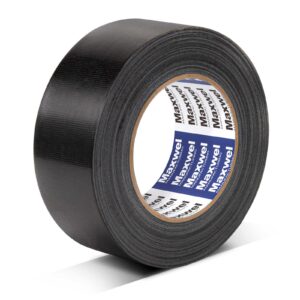 black duct tape heavy duty - 1.88 in 50 yds waterproof no residue tearable large max strength adhesive duct tape for outdoor use,multi purpose home repair,industrial professional fix 1 roll