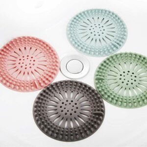 tfcfl 4 pcs silicone hair stopper shower drain strainer hair strainer for bathroom, bathtub, laundry and kitchen