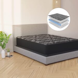 loosh twin xl size 12" extra firm mattress moisture wicking fabric, cool sleep - inner spring system & high-density foam layers for support & comfort - certipur-us certified, bed in box