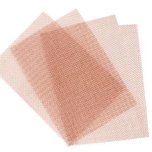 4 pack 30 mesh 99.9% pure copper screen woven mesh screen, copper mesh cloth fine mesh, 5.9x19.68 inch