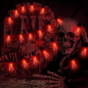 Pallerina Halloween Replacement Bulbs, Halloween Flicker Flame Light Bulbs, ST40 Blood Drop Light Bulbs with a Flickering Red Glow, Halloween Decorations 1 Watt E17 Base, 10 Pack