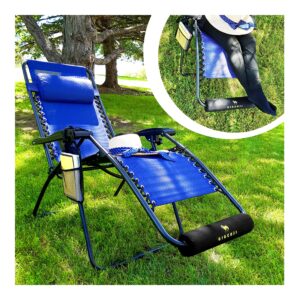 Gigco21 Foot Rest Cushion for Zero Gravity Chairs, Recliner and Lawn Chairs, Indoor/Outdoor, Waterproof/Slip Proof - with Chair Side Bag