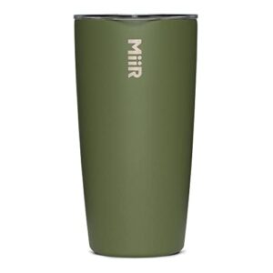 miir tumbler, 16oz insulated stainless steel with press fit slide lid – splash proof design, holds hot & cold beverages, stylish & functional cup holder compatible