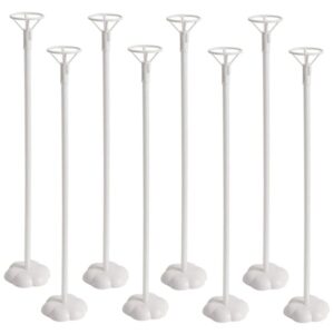 15 set balloon stick stand kit, balloon cup with balloon pole and table desktop stand base support holder for wedding birthday baby shower any party balloon accessories(white)