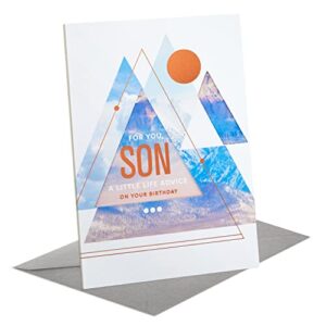 hallmark birthday card for son (hangable or displayable decoration, modern mountains)