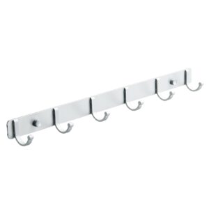 spotact wall mounted coat racks with hooks hanging holder towel rack 17.32' x1.50' modern white hanging for clothes entryway bathroom bedroom (6 hooks, white)